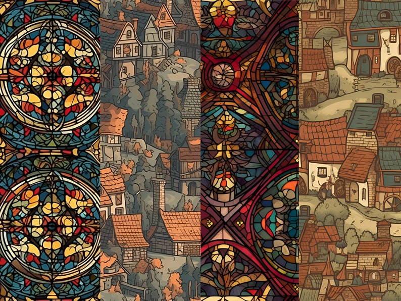 Medieval/renaissance Themed Seamless Pattern, Digital Download Paper ...