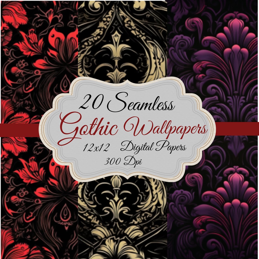 Gothic Wallpaper Seamless Gothic Digital Paper High - Etsy