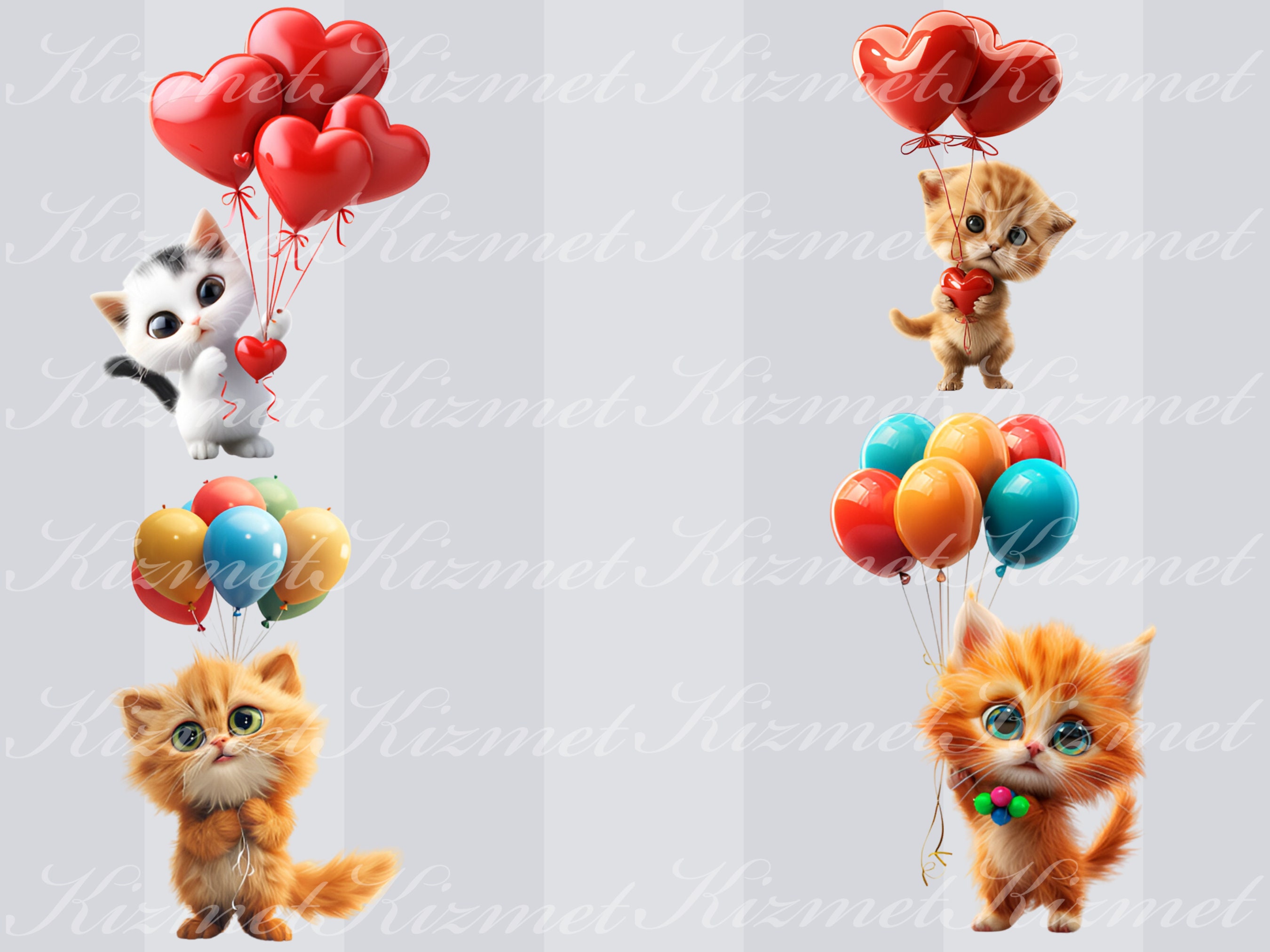24 Cute 3D Party Animals 3D Clipart PNG Files, Fun Digital Downloads 3D ...