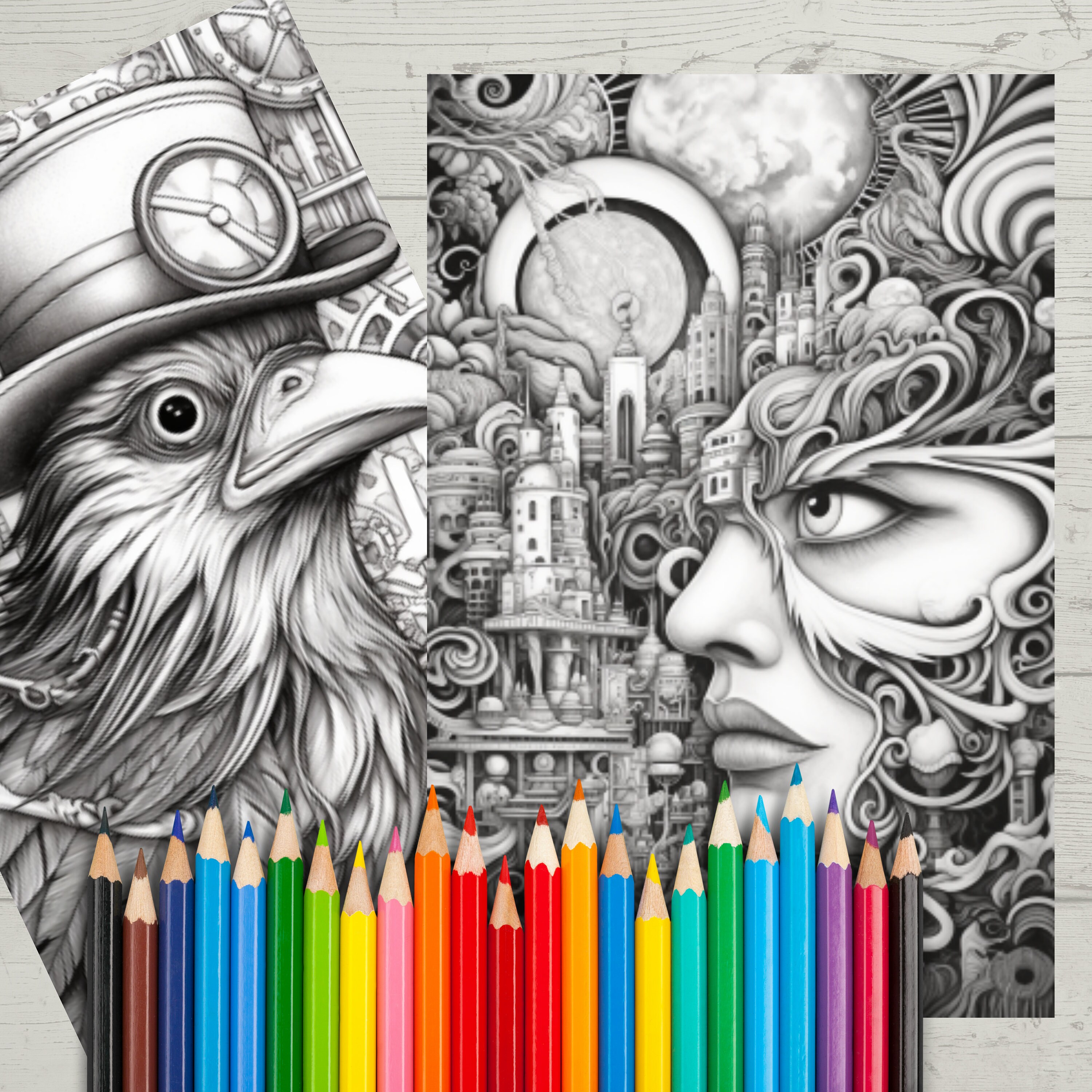 24 Psychedelic, Fun and Trippy Printable Digital Coloring Pages ...