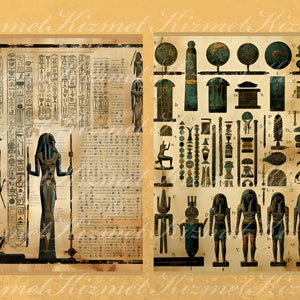 10 Egyptian Themed Junk Journal Printable Pages Collage Sheets High ...