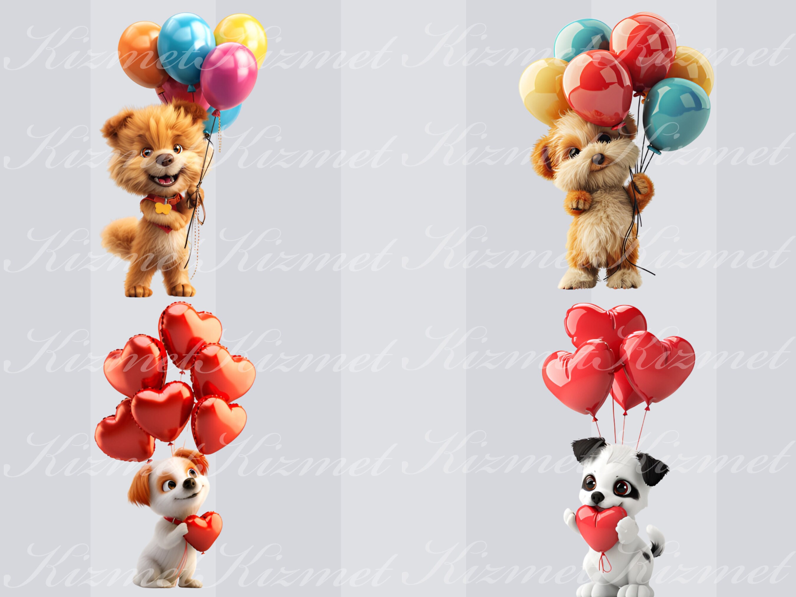 24 Cute 3D Party Animals 3D Clipart PNG Files, Fun Digital Downloads 3D ...