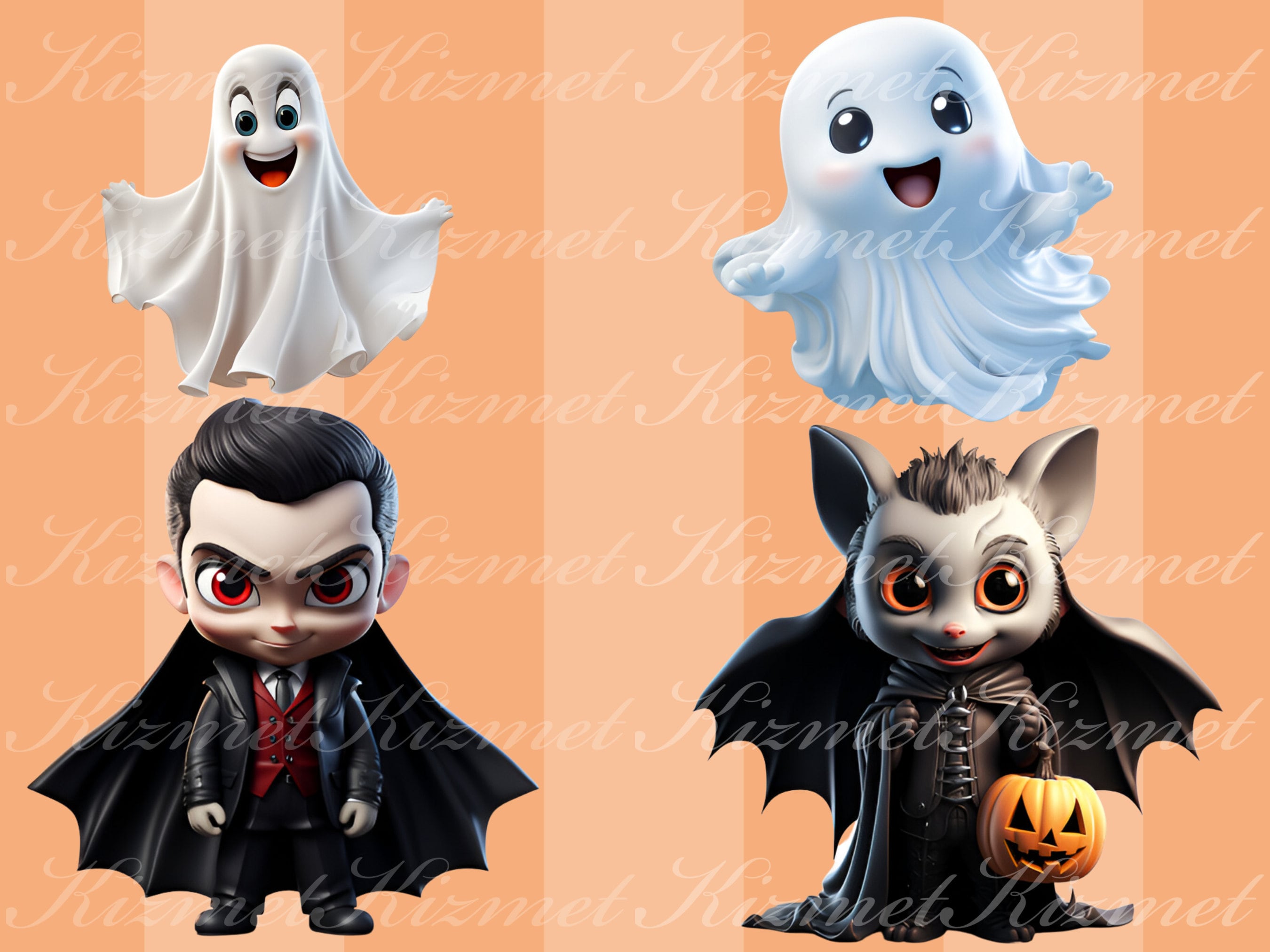 Set of 24- 3D Halloween PNG Files, 3D Clipart, Fun Digital Downloads ...