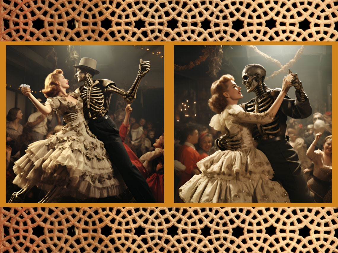 Vintage Skeleton Tiles Digital Paper High Resolution 12x12 - Etsy