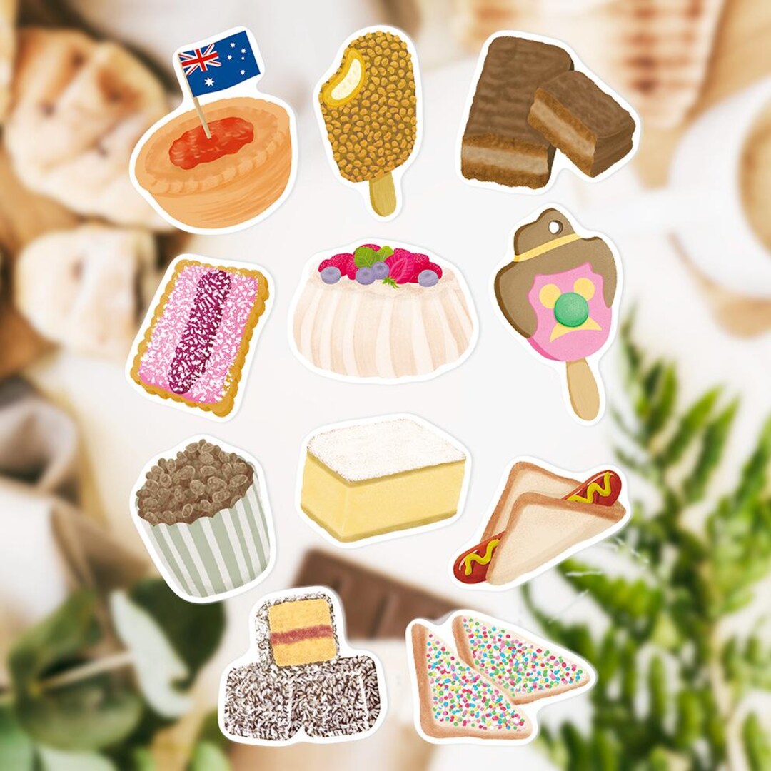 Aussie Food Stickers, 11 Pcs Australian Icon Waterproof Stickers - Etsy