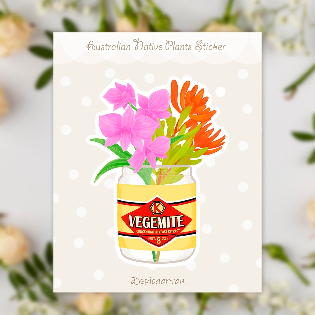 Australian Native Flowers in Vintage Vegemite Jar Die-cut - Etsy