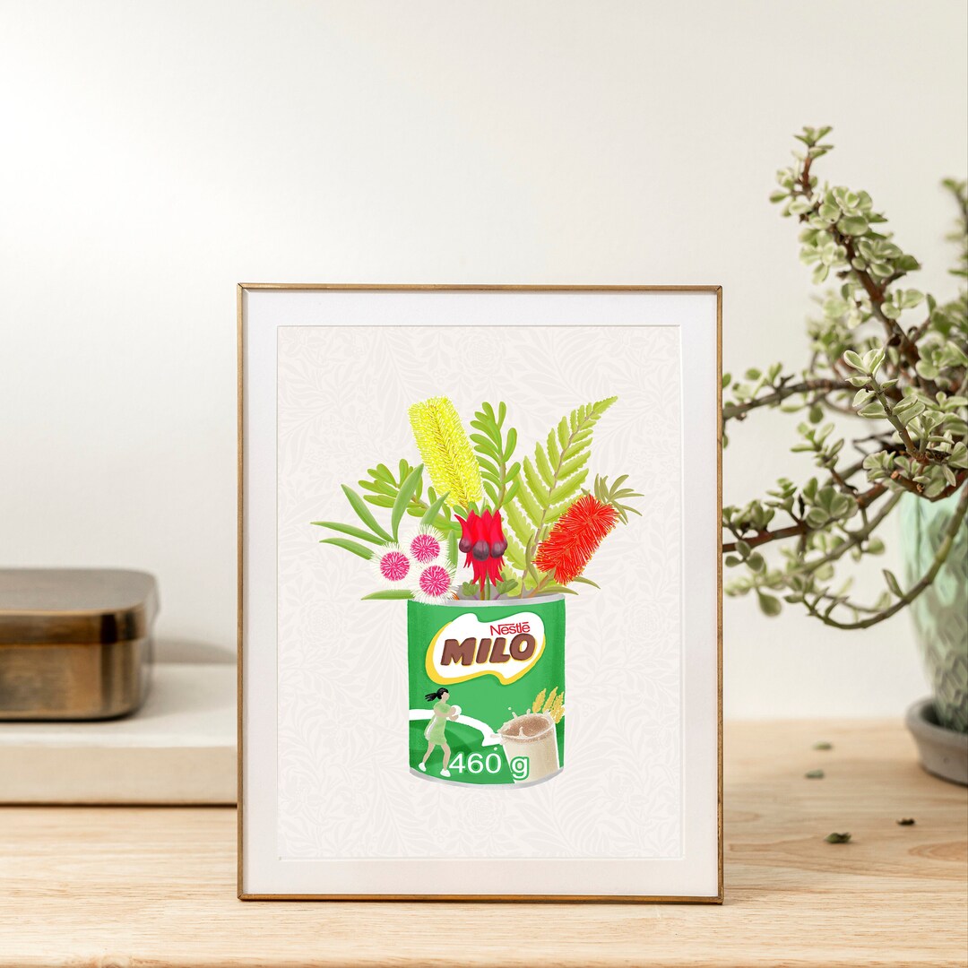 Australian Native Plants in Milo Tin, Illustration Print, Art Print ...
