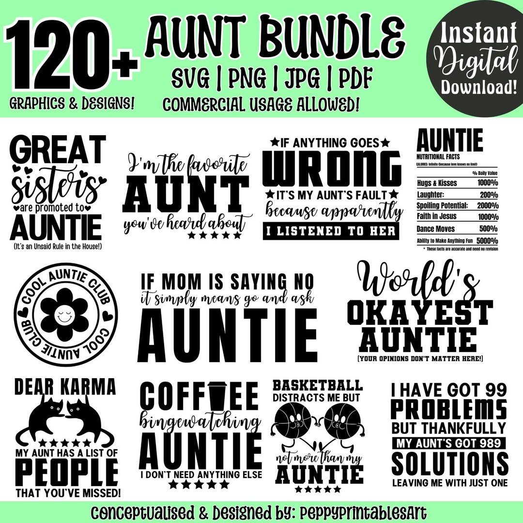 Aunt SVG Bundle, Gift for Aunts Svg, Aunt Mug, Aunt Gift, Aunt T Shirt ...