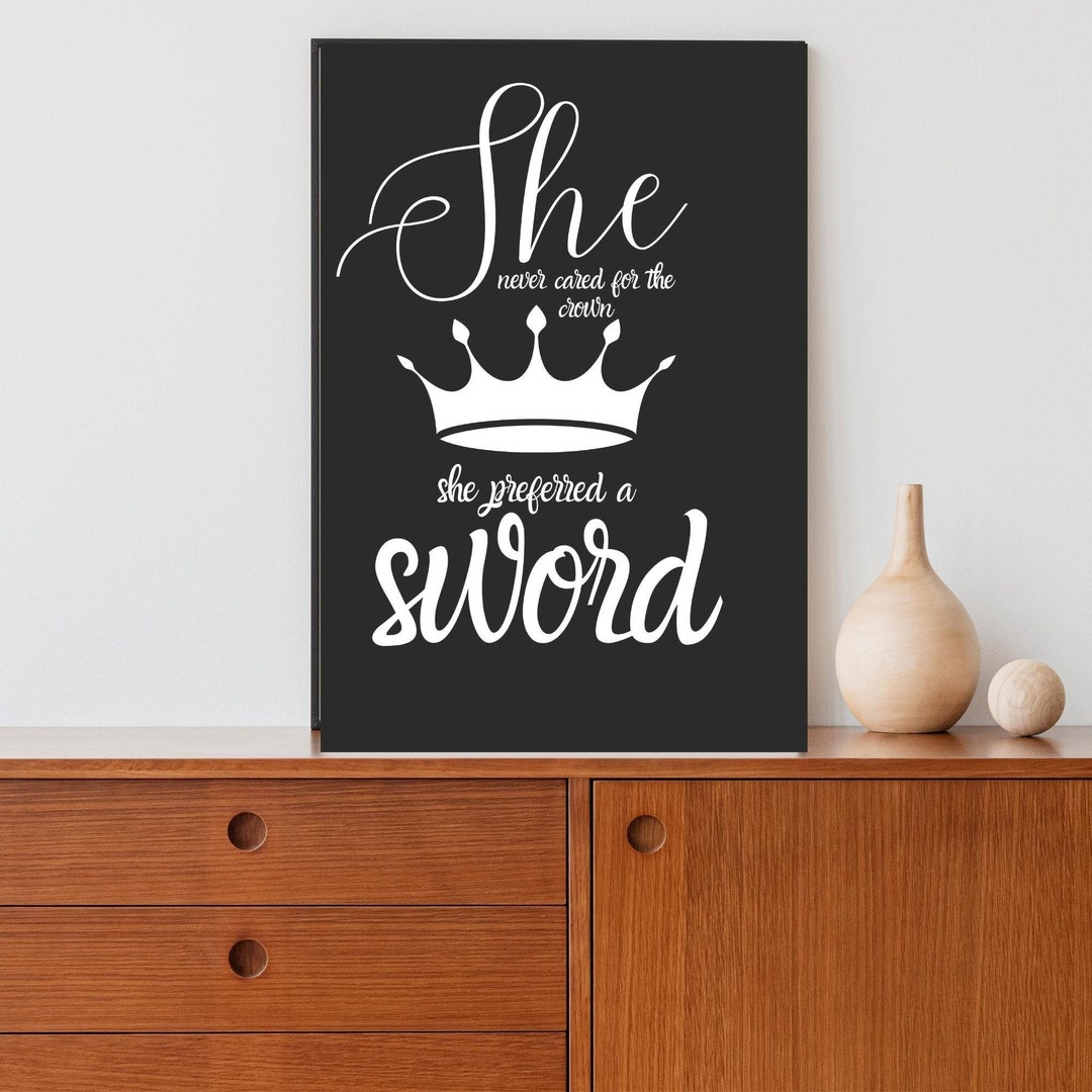 She Never Cared for the Crown Boss Babe Wall Print, Digital Download ...
