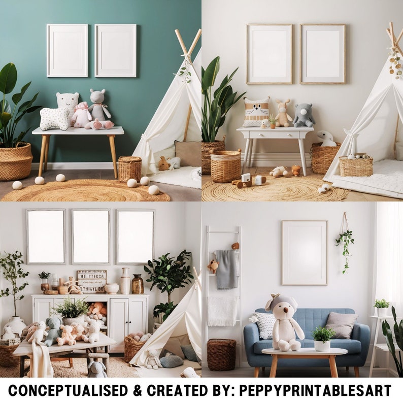 67 Printable Wall Art Frames Mega Mockup Bundle, White Wooden Gallery ...