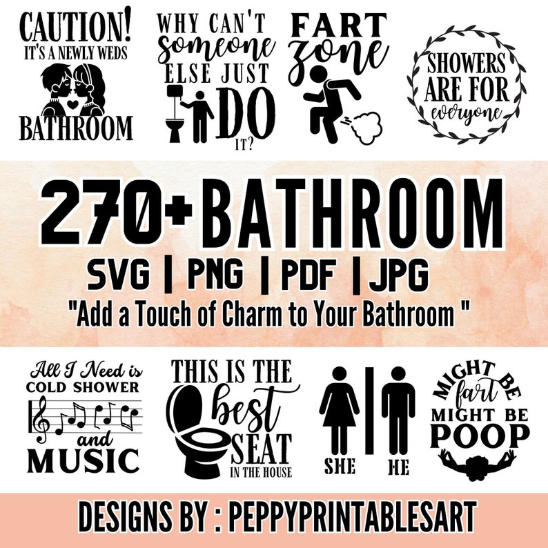 Buy Bathroom SVG Bundle, Bathroom Sign SVG, Funny Bathroom SVG for ...