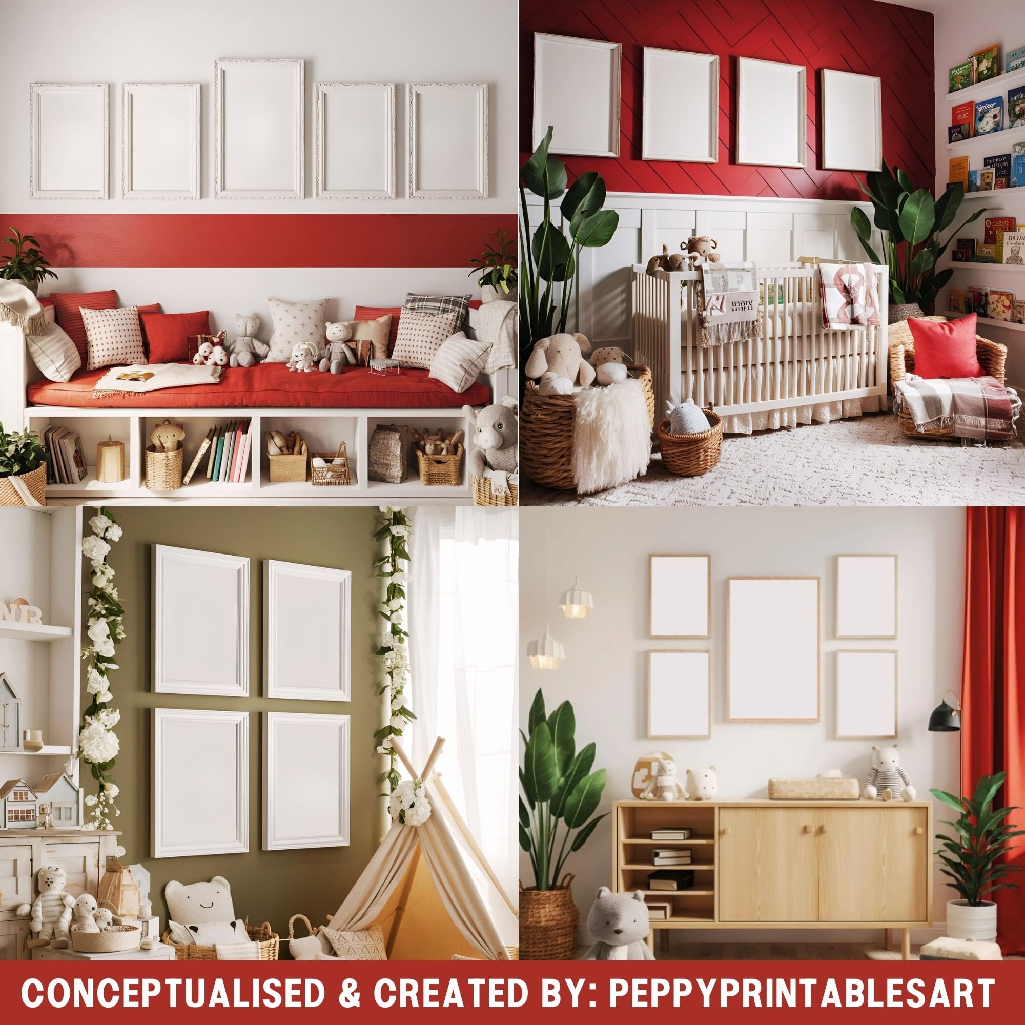 67 Printable Wall Art Frames Mega Mockup Bundle, White Wooden Gallery ...