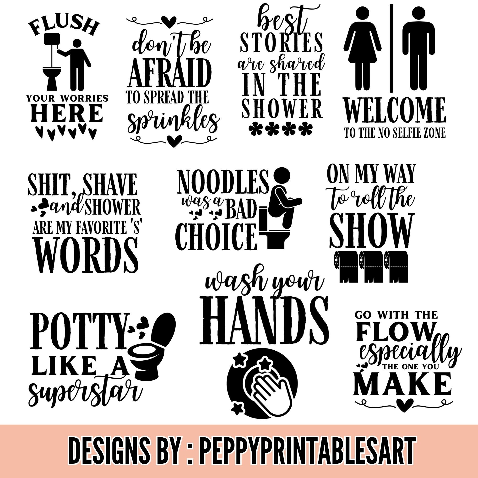 Buy Bathroom SVG Bundle, Bathroom Sign SVG, Funny Bathroom SVG for ...