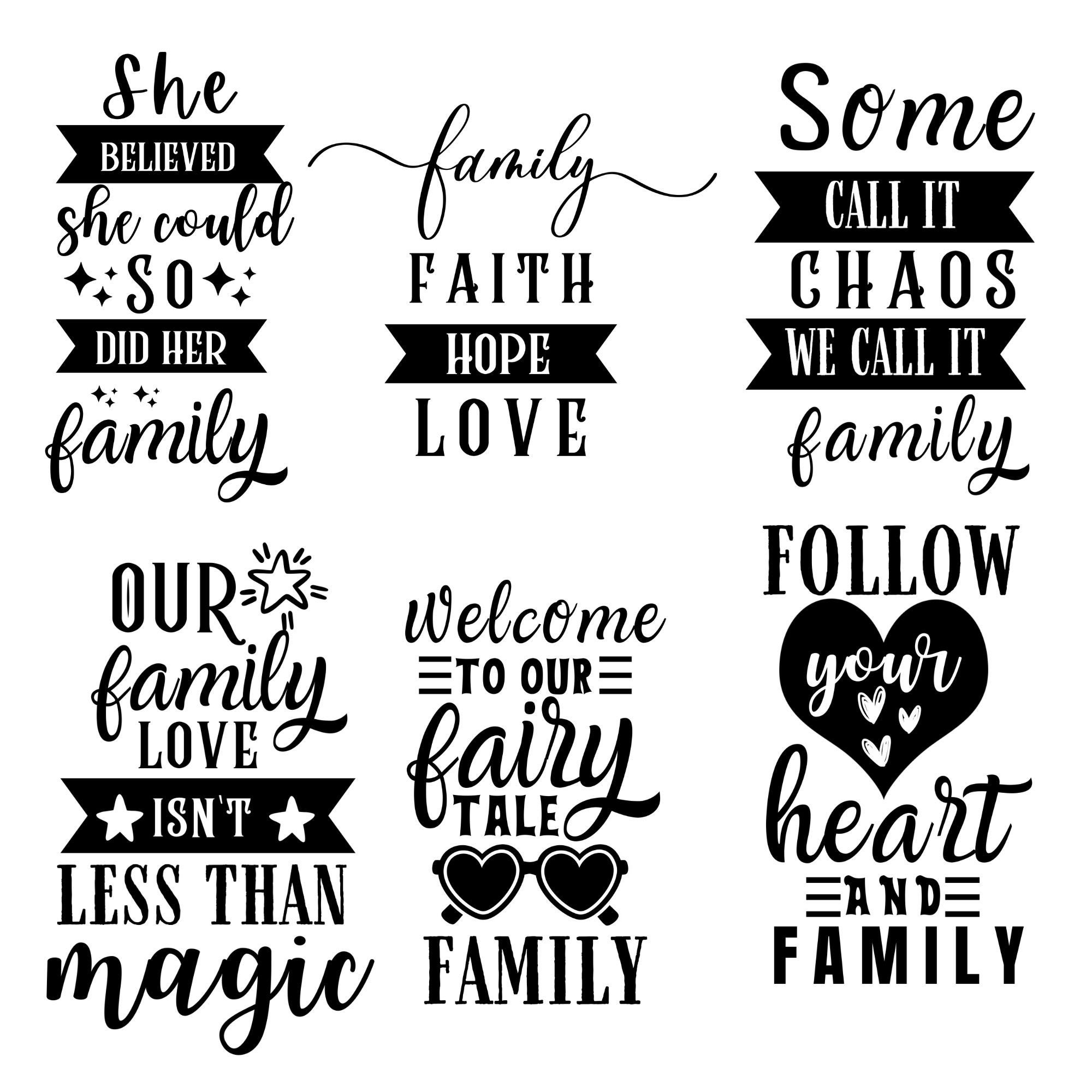 Family SVG Bundle, Family SVG Cut Files, Family Gift, Family Wall Art ...