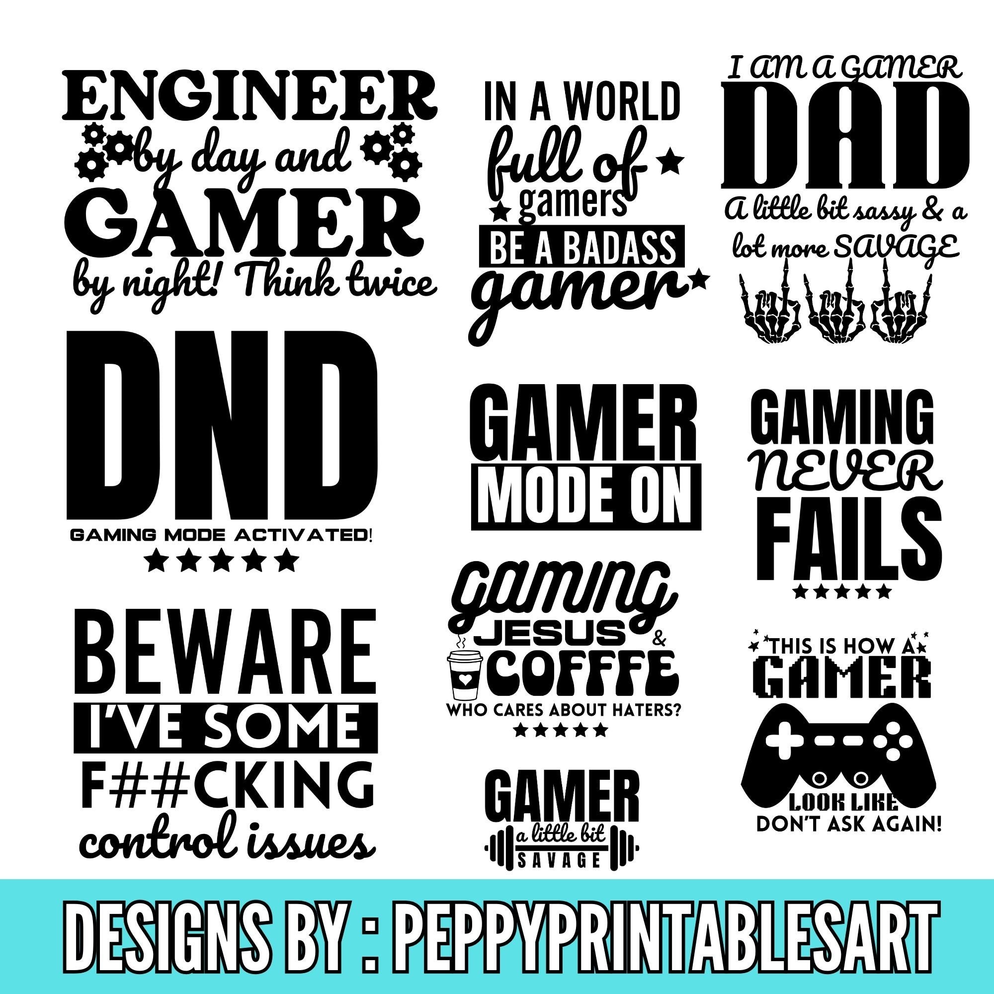 Gaming SVG Bundle, Funny Gamer Svg, Sport Shirt, Sport Gifts, Sport Bag ...