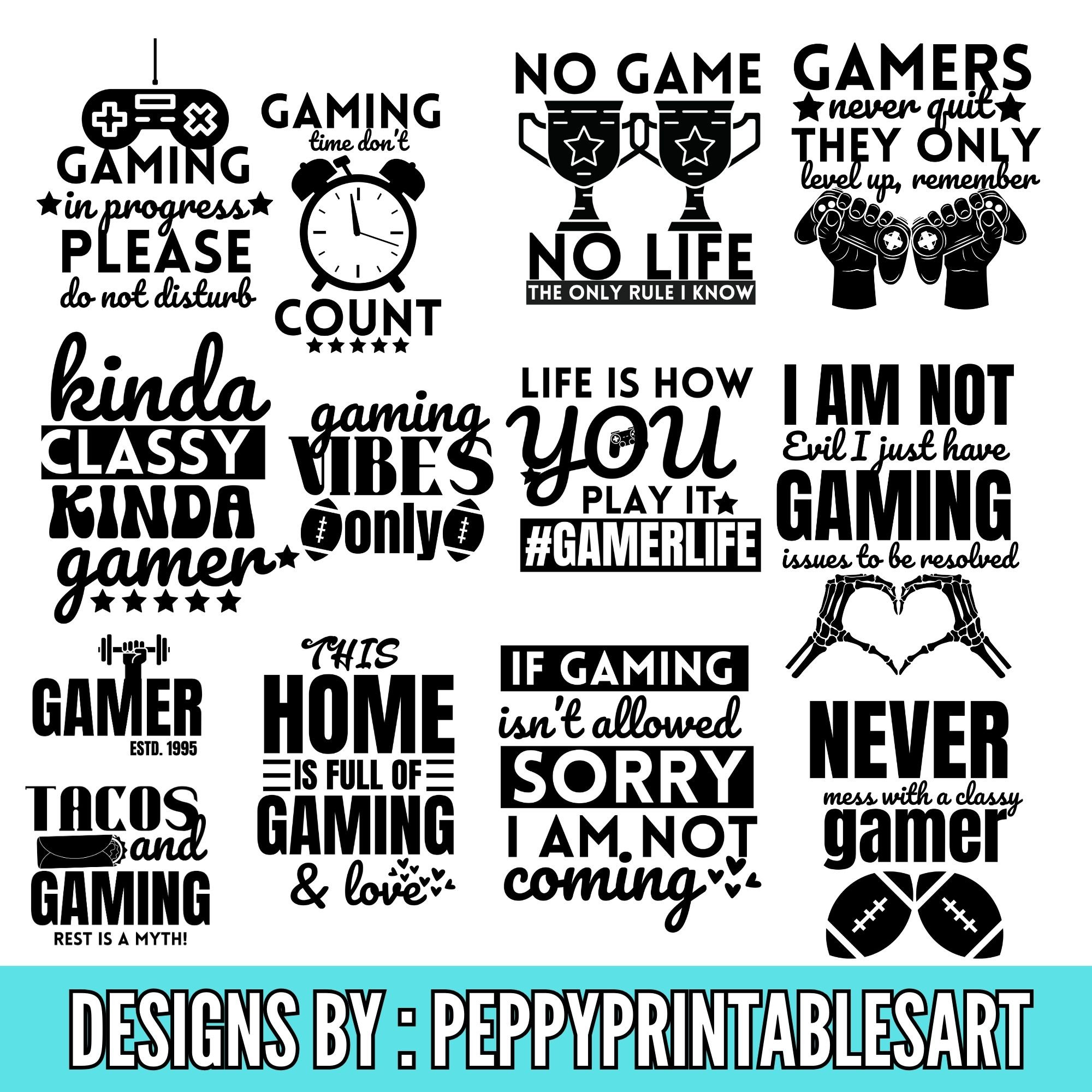 Gaming SVG Bundle, Funny Gamer Svg, Sport Shirt, Sport Gifts, Sport Bag ...