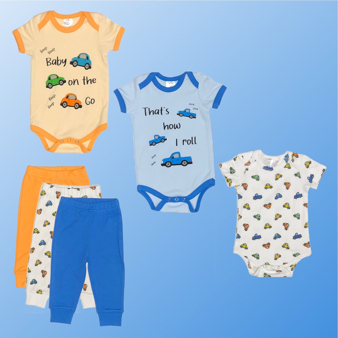 Cute Truck and Cars Baby Boy Onesie Cute Truck and Cars Onesie Baby ...