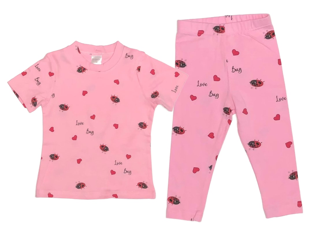 Love Bug Ladybugs Pattern Baby Girl 2-piece T-shirt Set | Cute Ladybug ...