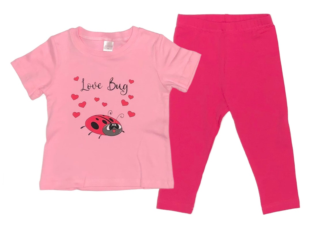 Love Bug Ladybug Baby Girl 2-piecet-shirt Set | Cute Love Bug T-shirt ...