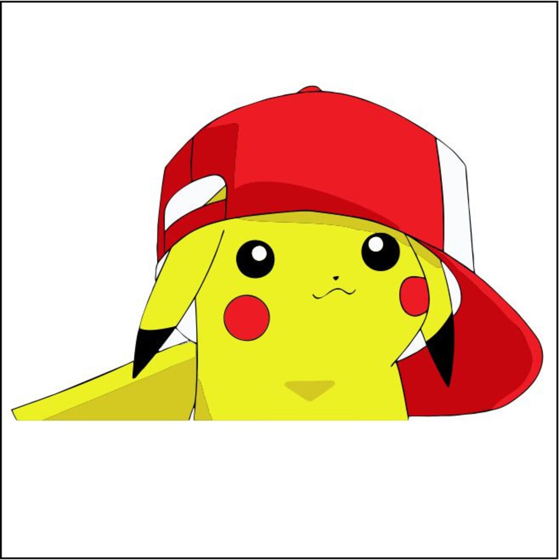 Cute Pikachu Peeking Peek Peekabo Peekers Bumper Window Vinyl - Etsy
