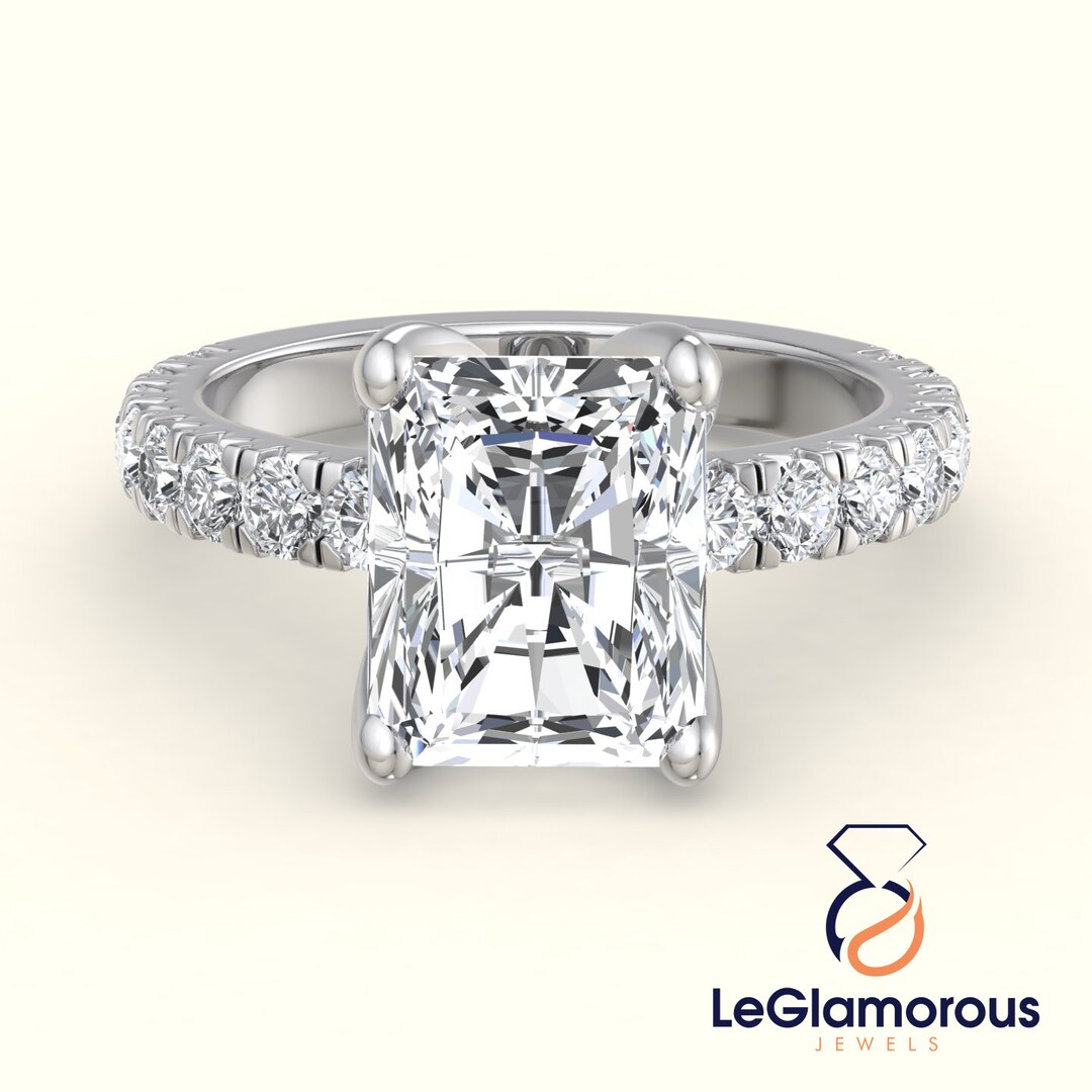 3CT Radiant Cut Diamond Engagement Ring IGI Certified Lab Grown Diamond ...