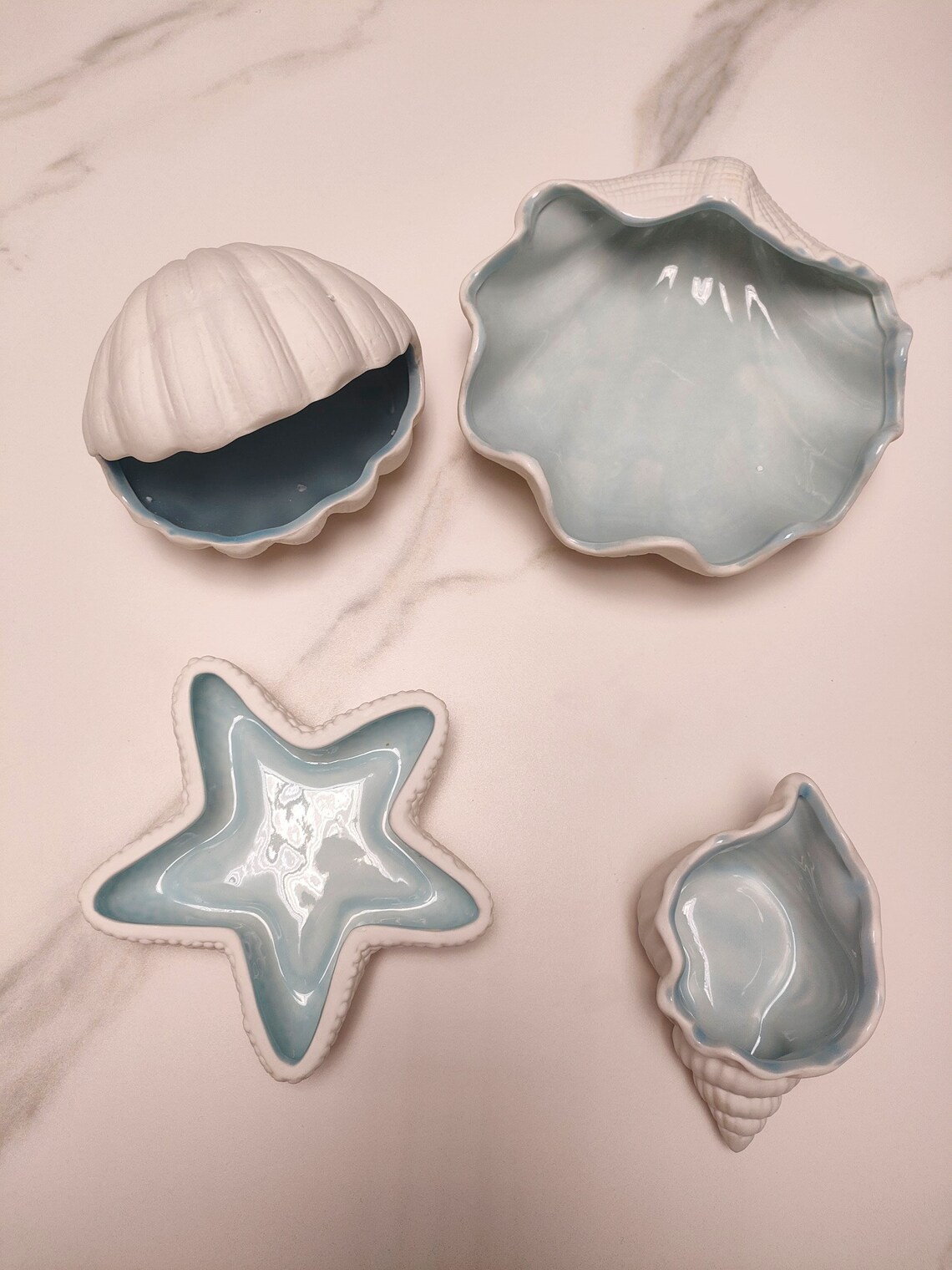 Handmade Jewelry Dish Ceramic Seashell Tray Jewelry Dish Ring Holder ...