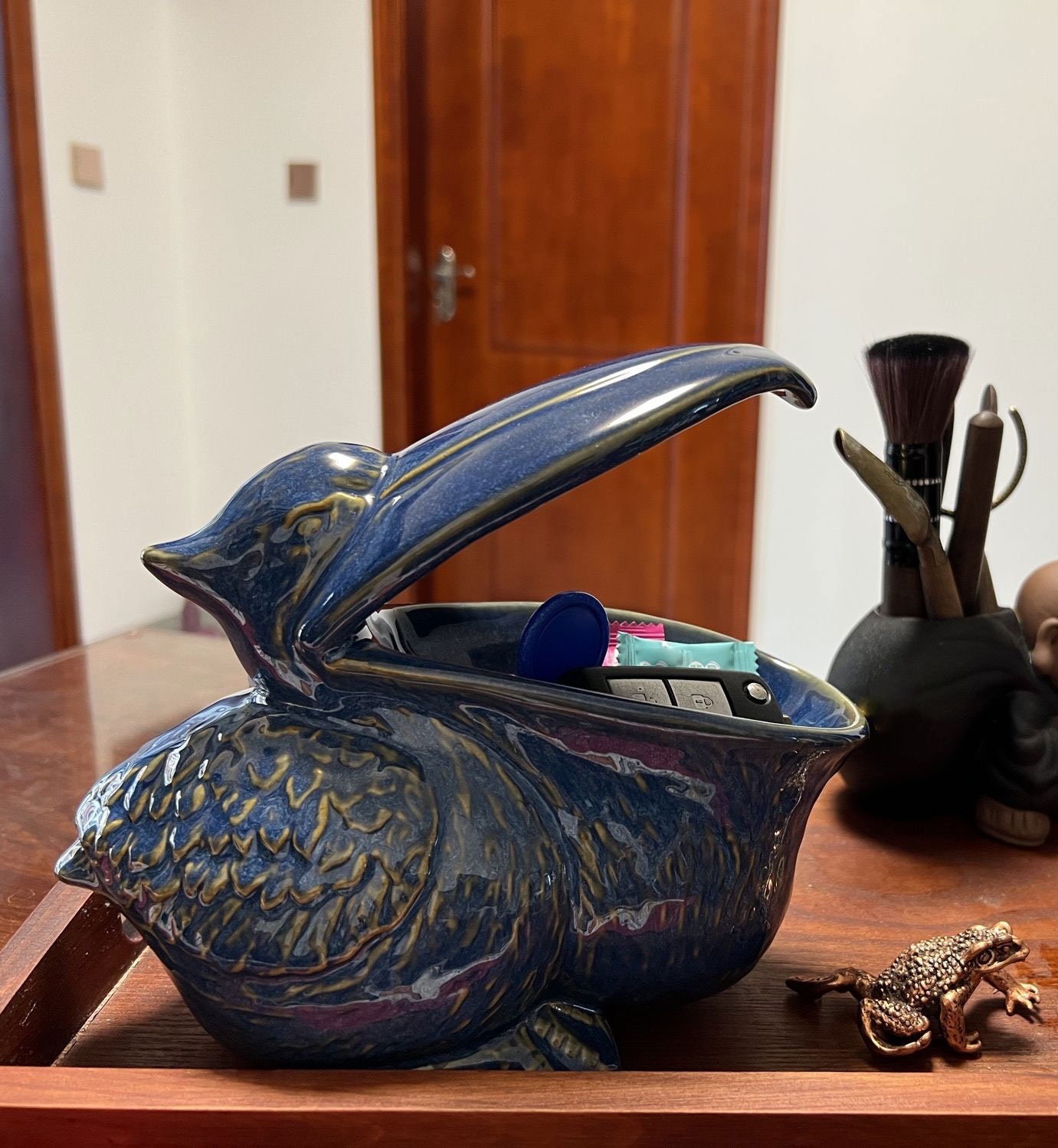 Ceramic Pelican Statue / Porcelain Pelican Figurine Pottery / - Etsy