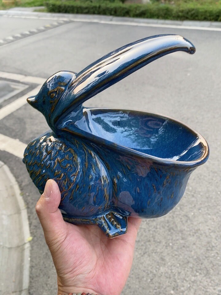 Ceramic Pelican Statue / Porcelain Pelican Figurine Pottery / - Etsy