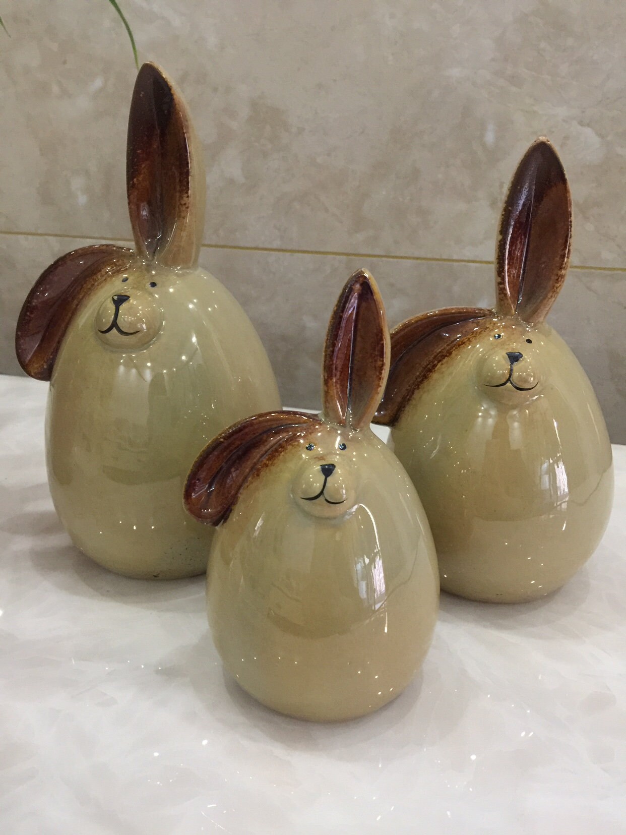 Tall rabbit figurines maid and poet colorful decorative collectible ...