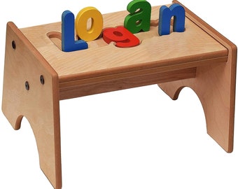 Kids Puzzle Name Stool - Etsy