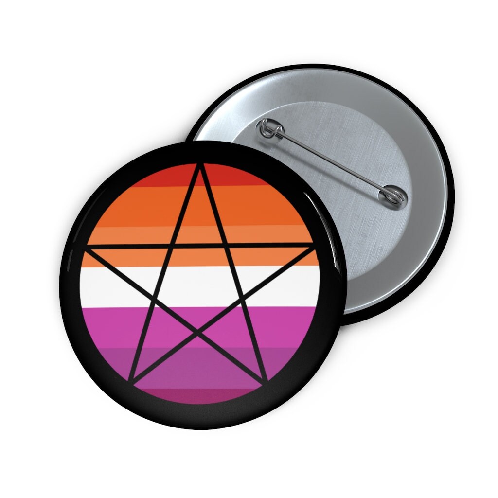 Lesbian and Pentagram Pride Pin Button - Etsy
