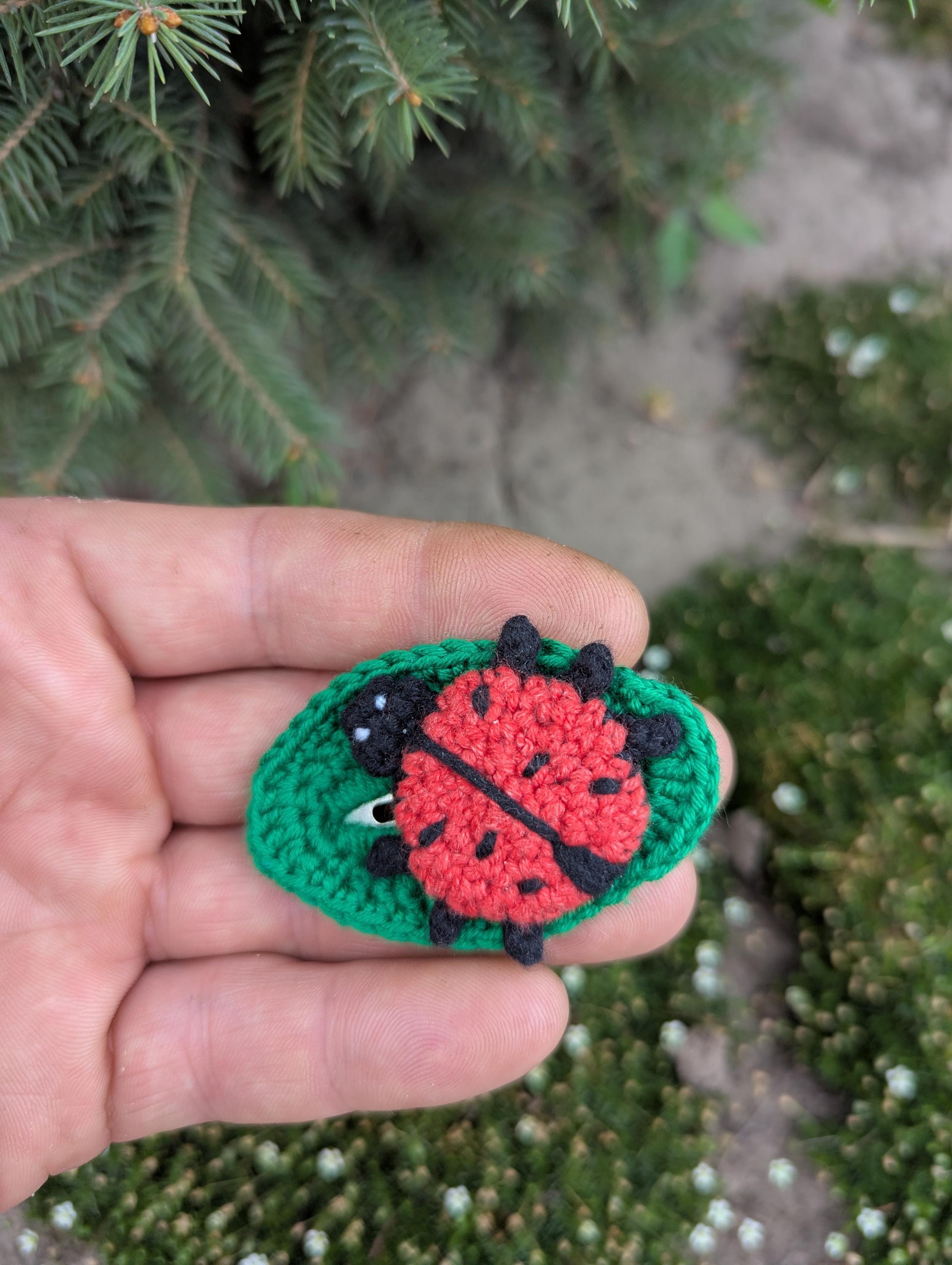 Ladybug Crochet Hair Clip – PDF Pattern English _US - Etsy