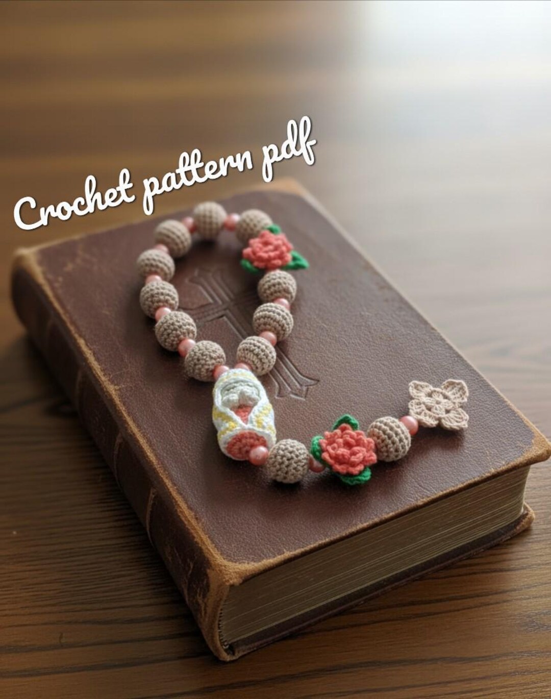 Crochet Pattern Virgin Mary Rosary Beads, Catholic Crochet Cross ...