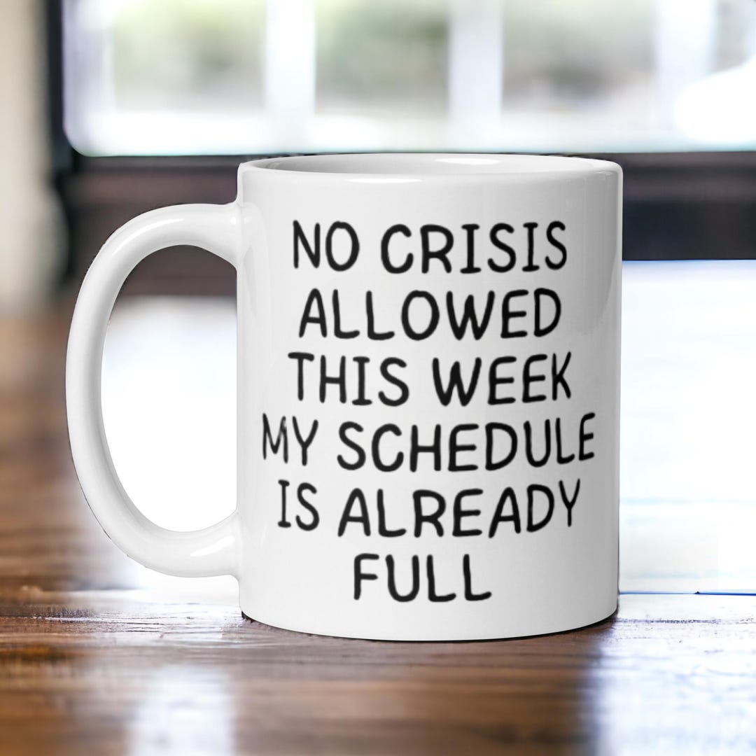 No Crisis Mug, Busy Schedule, Full Schedule, Coffee Mug, Mug for Her ...
