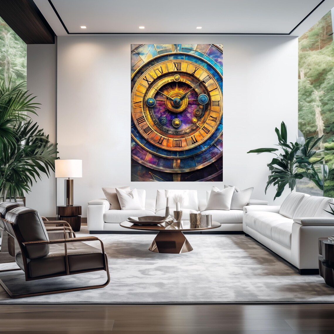 Tempered Glass Wall Art Galaxy Clock – Astronomical Timepiece Design ...