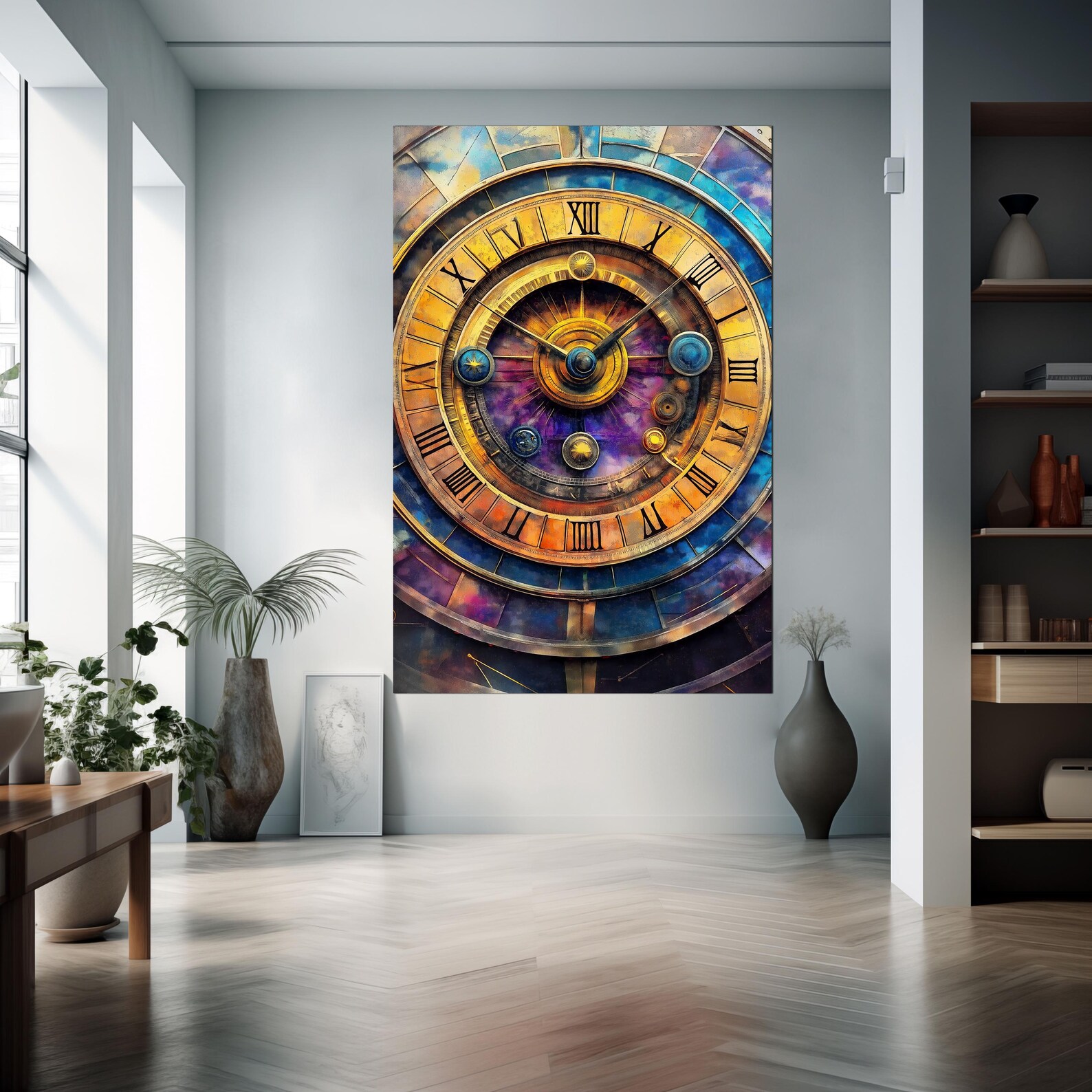 Tempered Glass Wall Art Galaxy Clock – Astronomical Timepiece Design ...