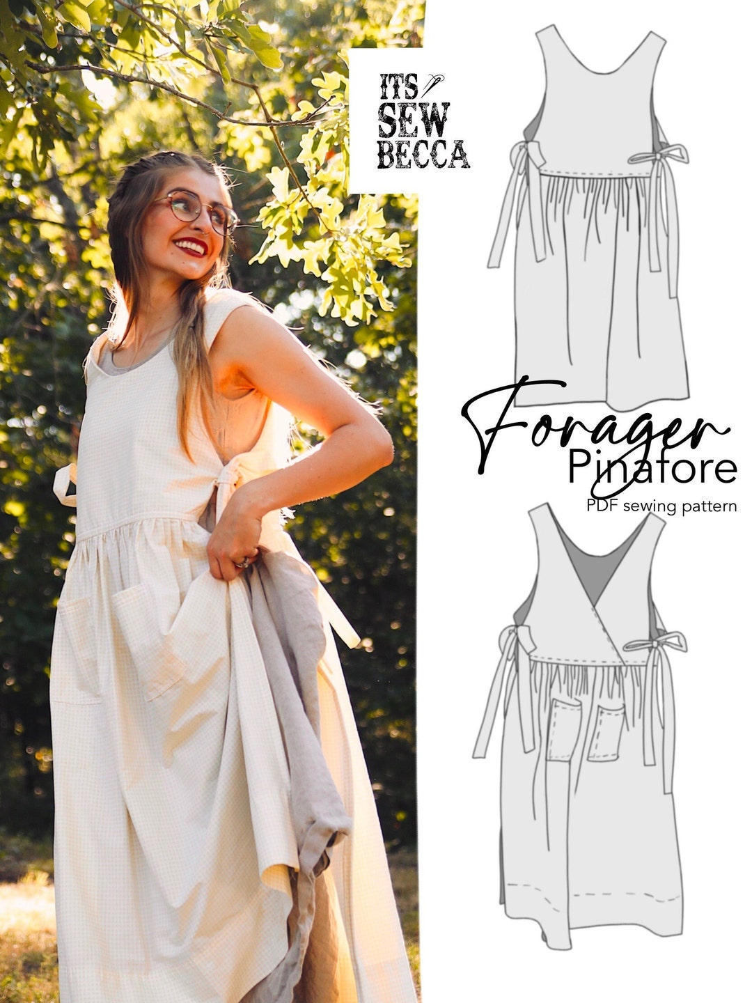 Forager Pinafore PDF Digital Sewing Pattern | Cottagecore Oversized ...