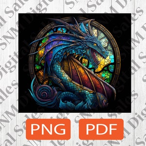 Gothic Dragon Png Stained Glass Dragon 20 Oz Skinny Tumbler Sublimation ...