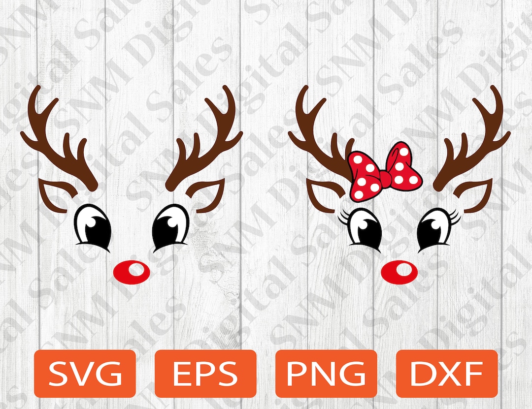 Reindeer SVG, Christmas Reindeer Faces SVG, Boy Reindeer Svg, Girl ...
