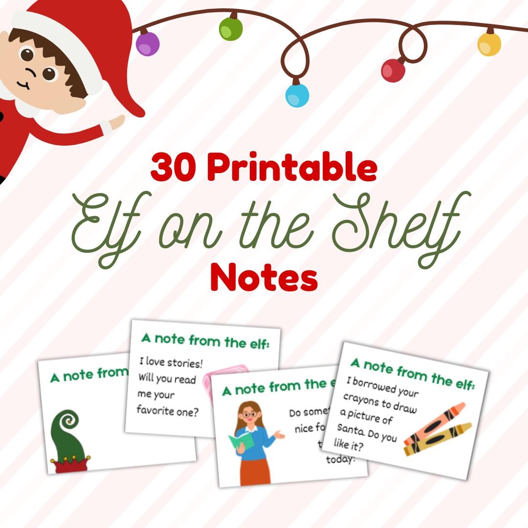 Elf on the Shelf Notes Printable, Funny & Encouraging Elf Messages ...
