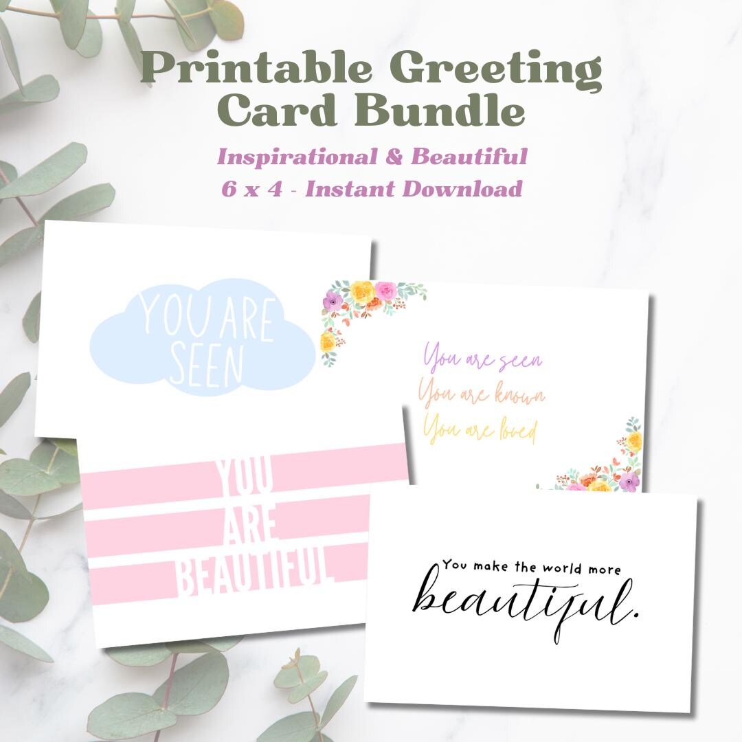Pastel Affirmation Cards: Inspirational 6x4" Printable Greeting Card ...
