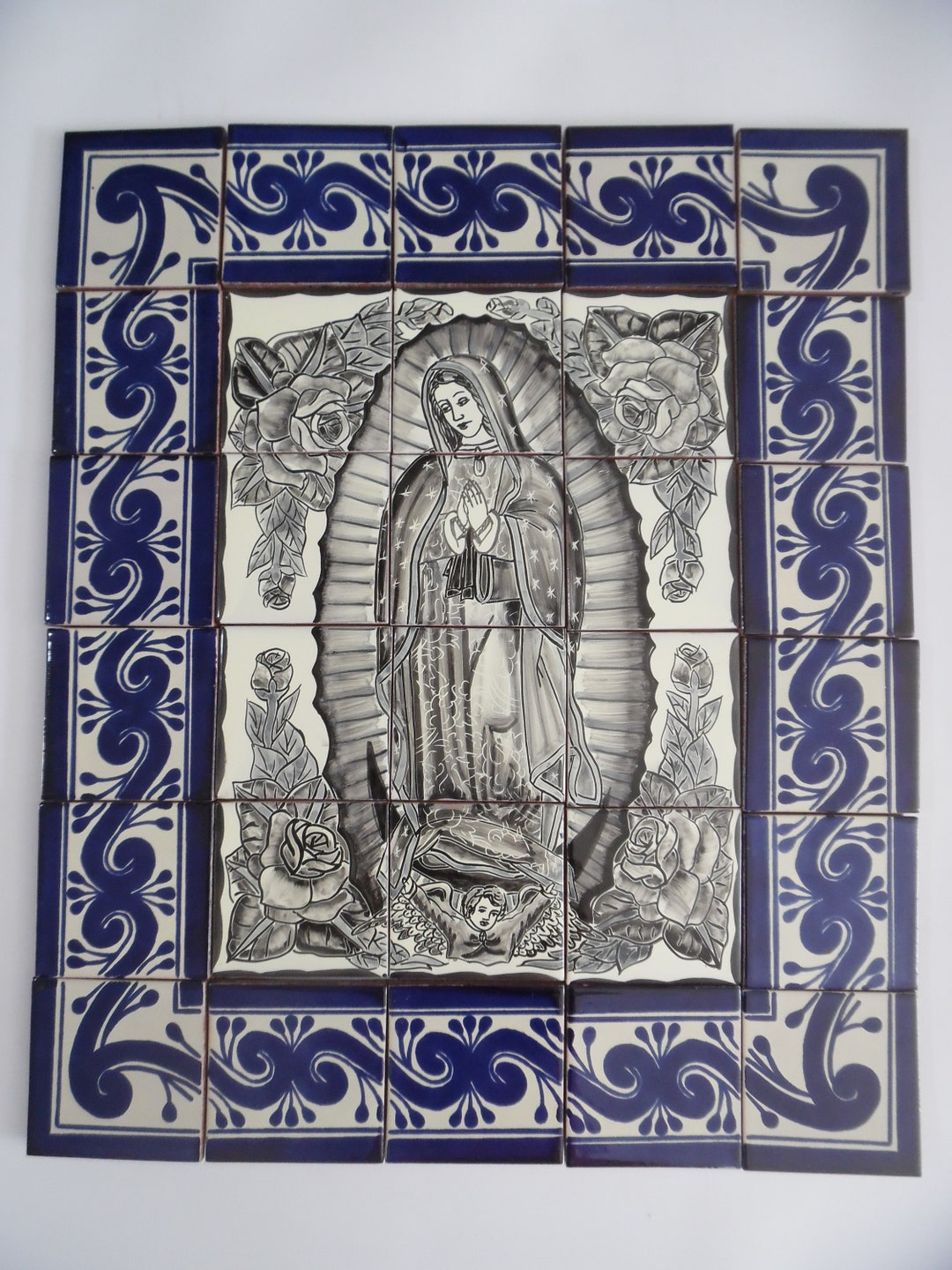 Hand Painted Mexican Tile Mural Backsplash Kitchen Home - Etsy