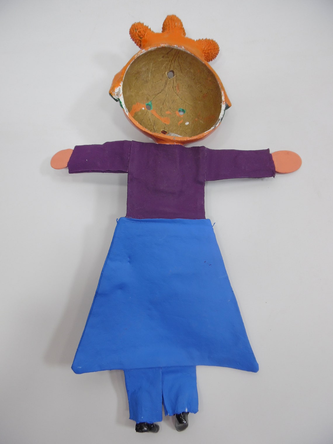 Coconut Shell MASK WITH Canvas BODY Handmade Hand Painted - Etsy