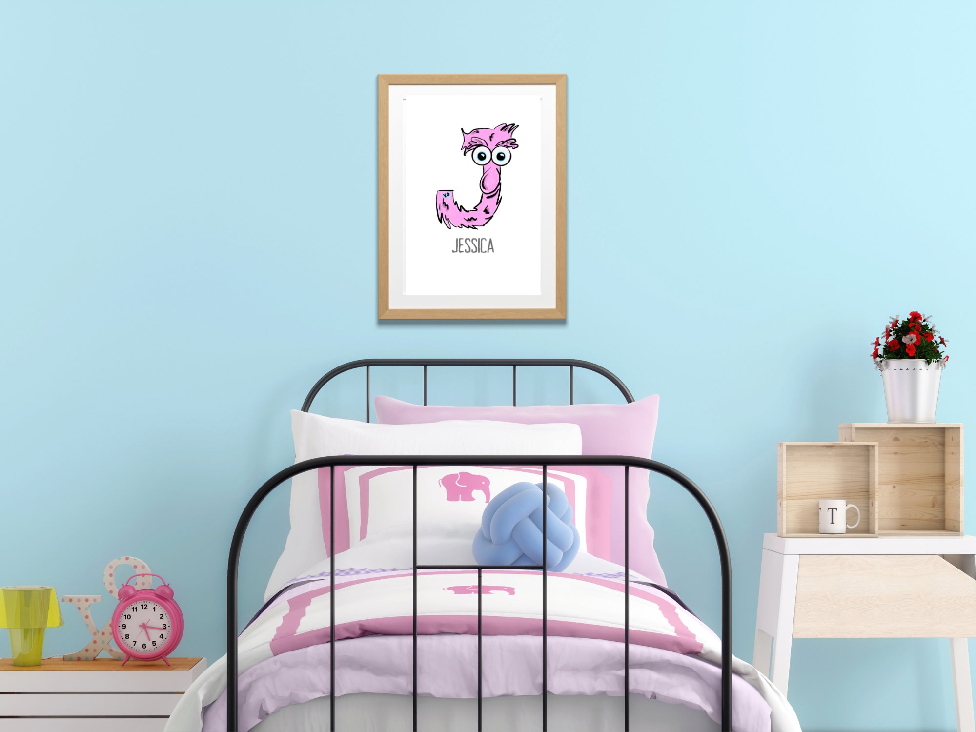 Personalized Monster Wall Art, Monster Kids Print, Kids Room Decor ...