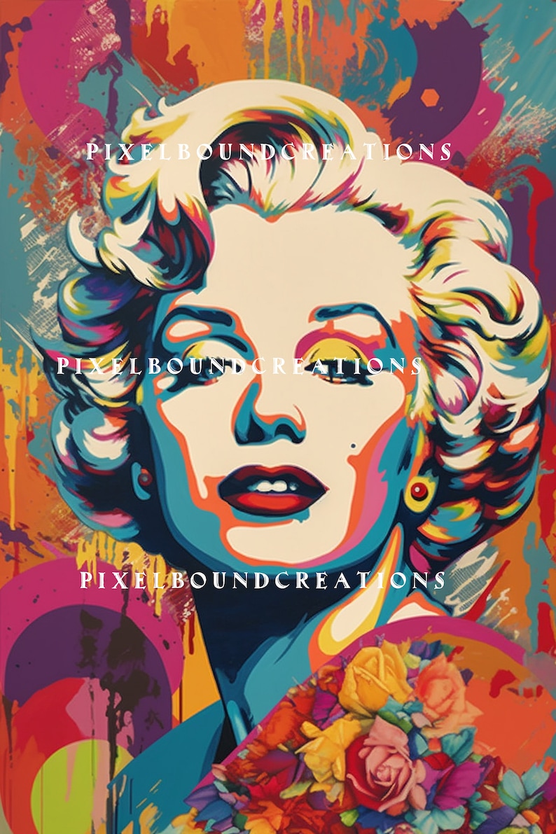 Marilyn Monroe Reimagined: A Stunning Digital Art Deco, Peter Max, and ...