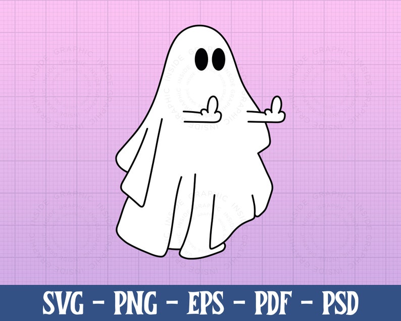 Ghost Middle Finger Svg, Halloween Svg Png, Svg File for Cricut, Cute ...