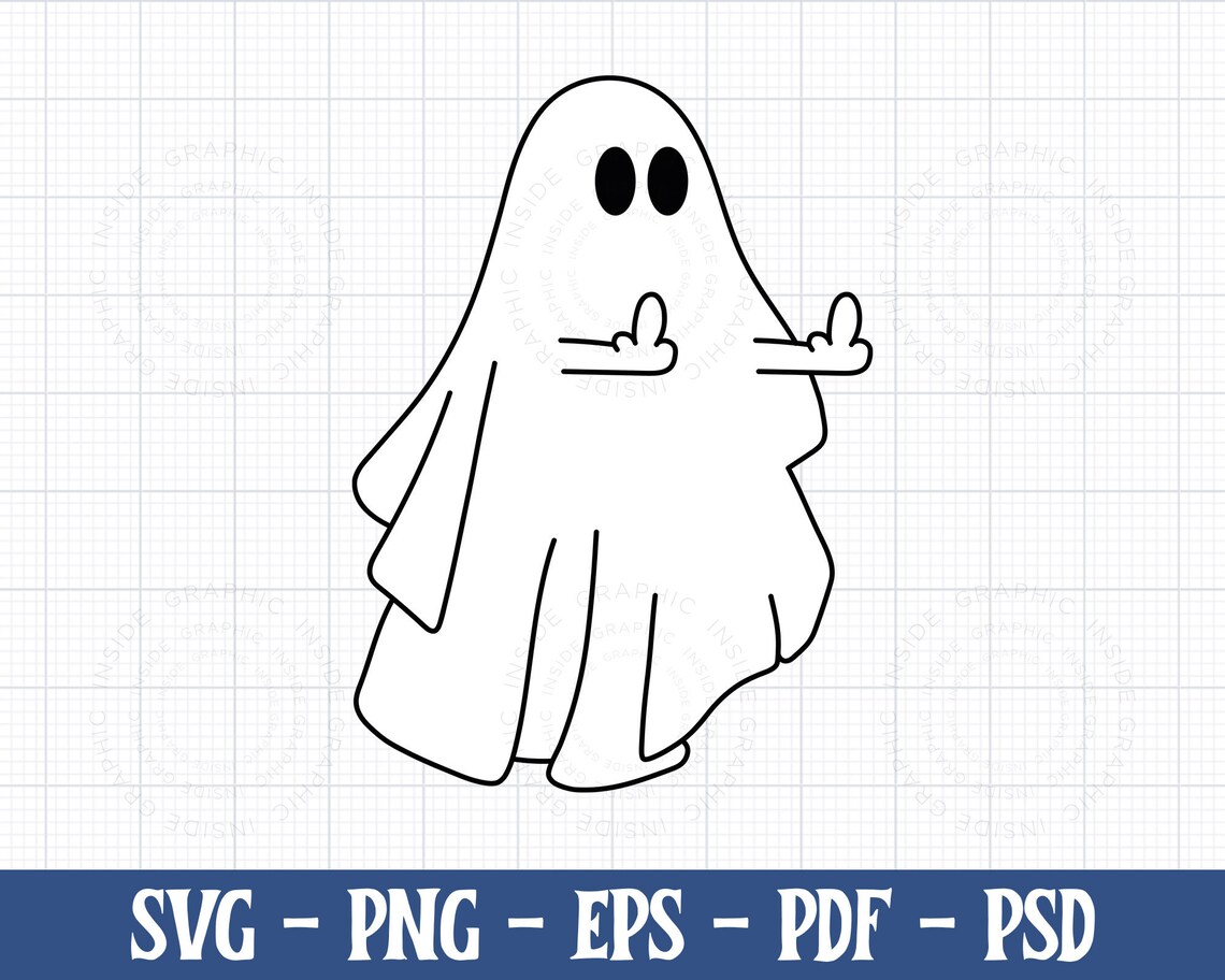 Ghost Middle Finger Svg, Halloween Svg Png, Svg File for Cricut, Cute ...