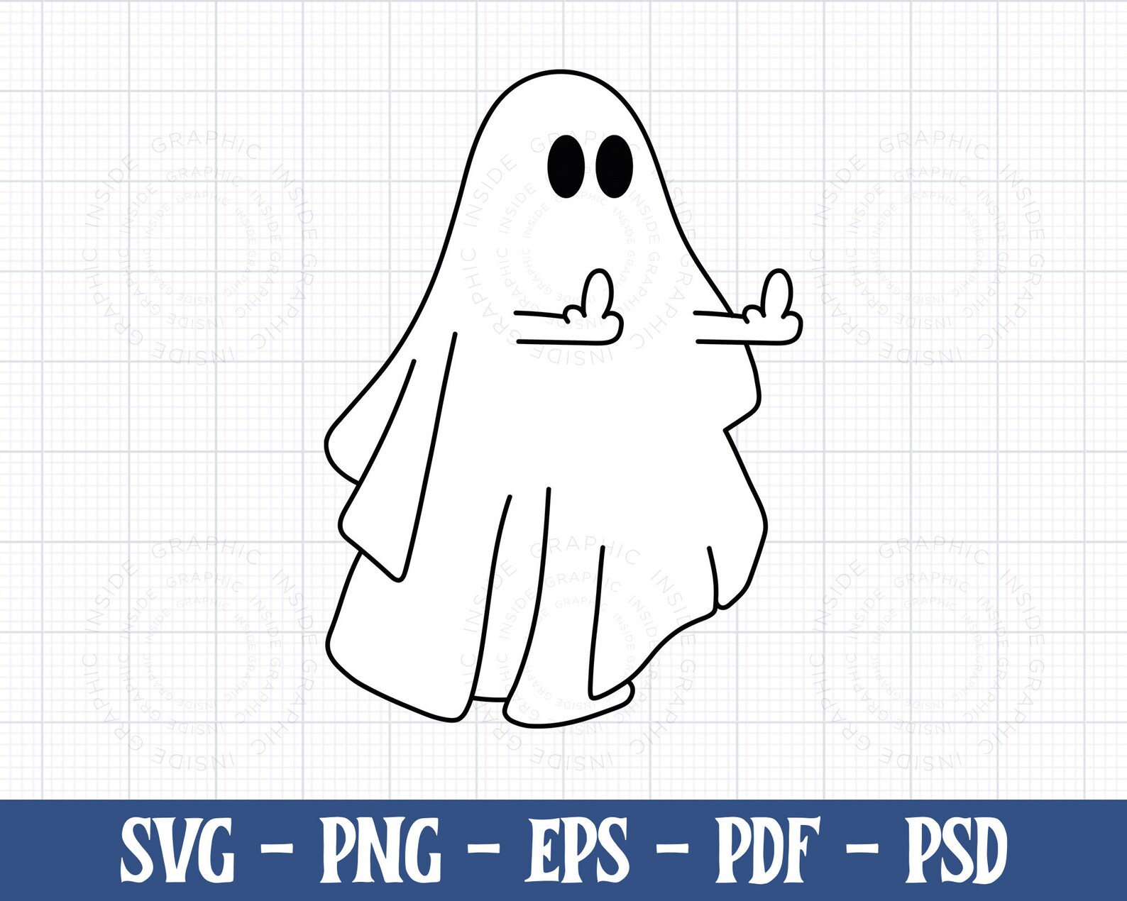 Ghost Middle Finger Svg, Halloween Svg Png, Svg File for Cricut, Cute ...