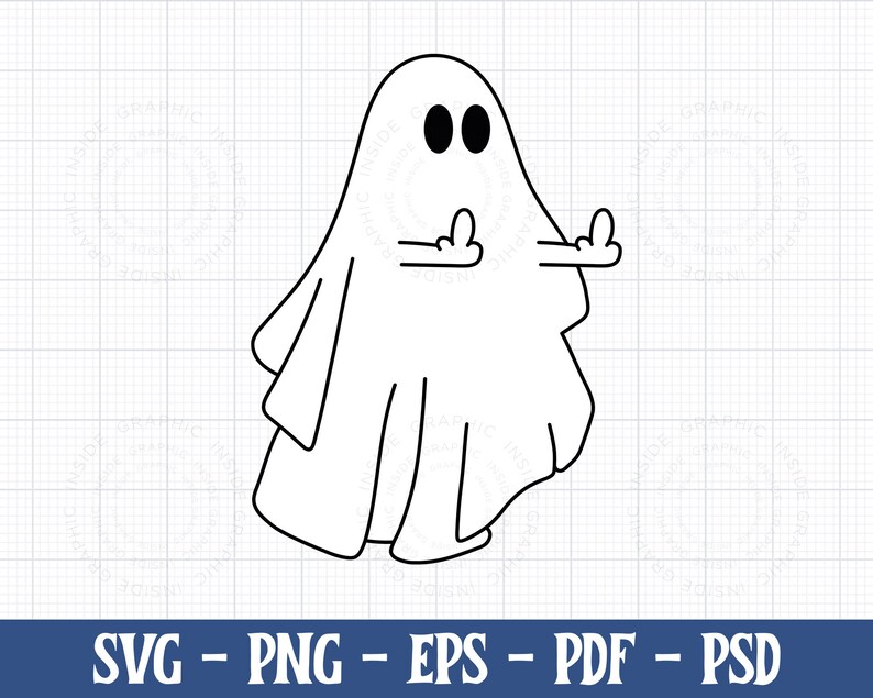 Ghost Middle Finger Svg, Halloween Svg Png, Svg File for Cricut, Cute ...