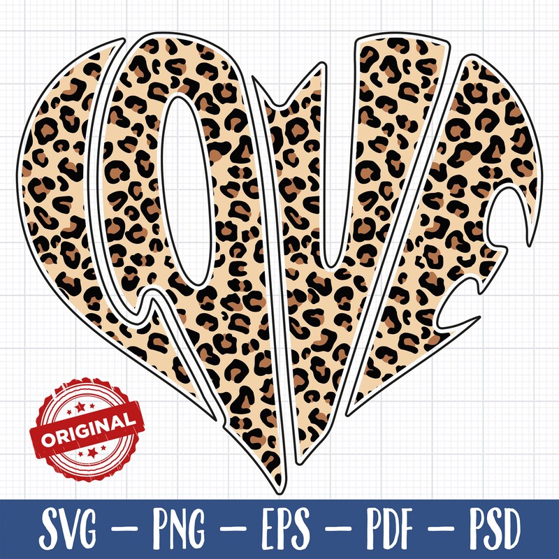 Leopard Heart Svg - Etsy